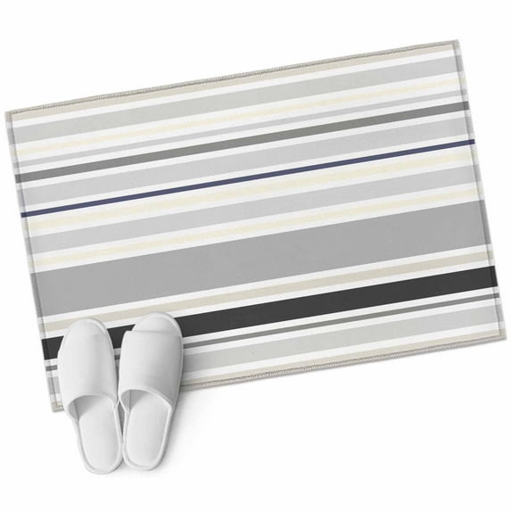 Bathroom Rugs 2x3 Ft, Gray Stripe Non Slip Area Rugs for Kitchen ...