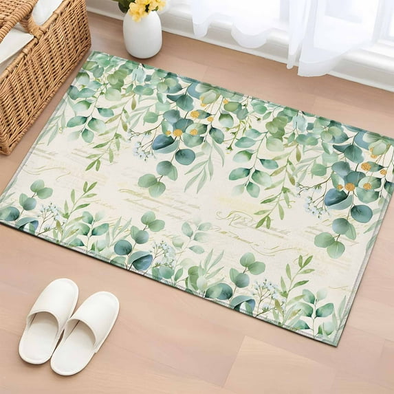 Bathroom Rugs 2x3 Ft, Green Non Slip Area Rugs for Kitchen Bedroom ...