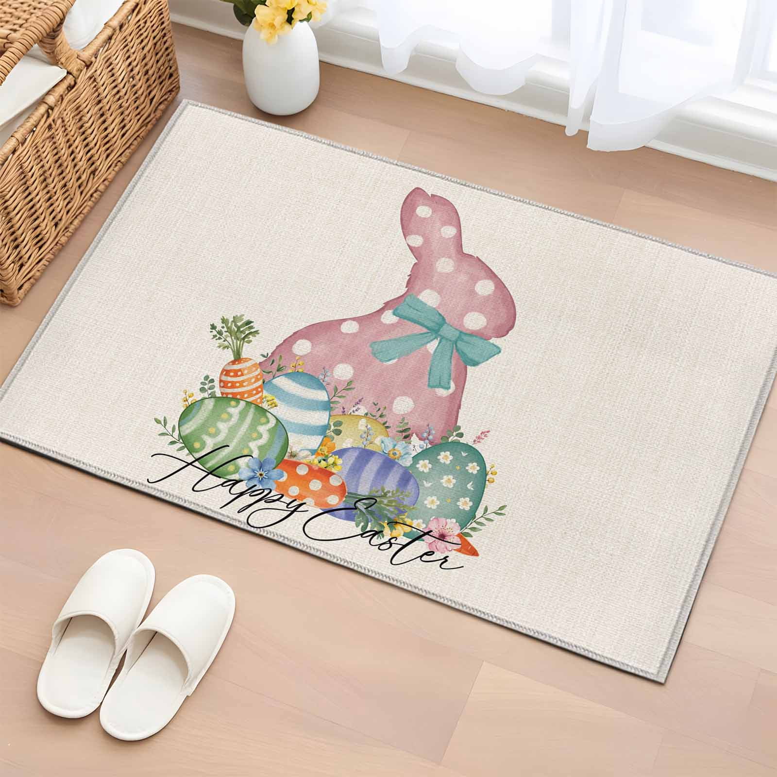 Bathroom Rugs 2x3 Ft, Happy Easter Non Slip Area Rugs for Kitchen ...