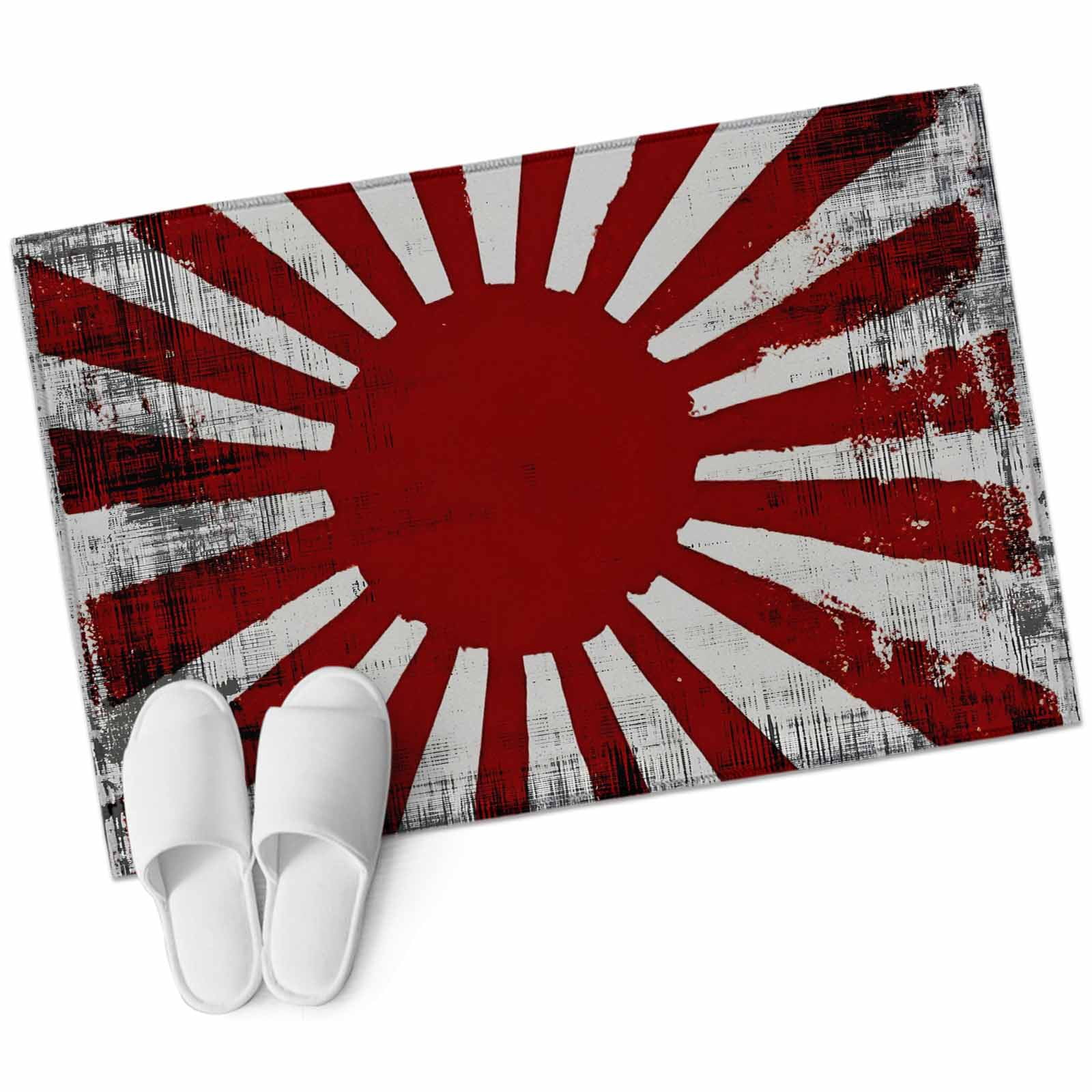 Bathroom Rugs 2x3 Ft, Japanese Flag Non Slip Area Rugs for Kitchen ...