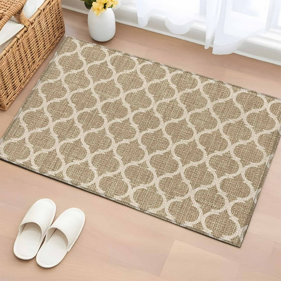 Bathroom Rugs 2x3 Ft, Khaki Vintage Non Slip Area Rugs for Kitchen ...
