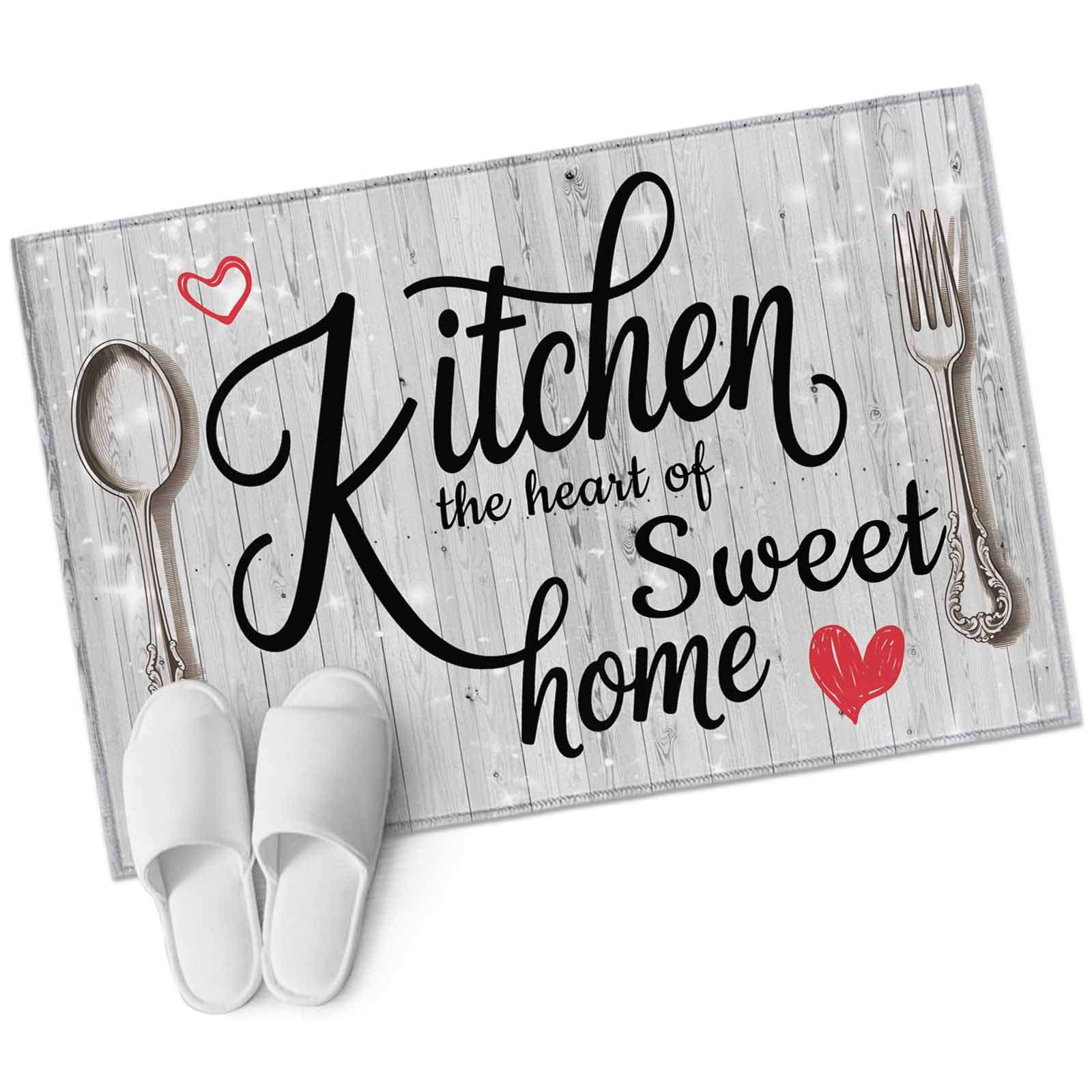 Bathroom Rugs 2x3 Ft, Kitchen Knife Fork Non Slip Area Rugs for Kitchen ...