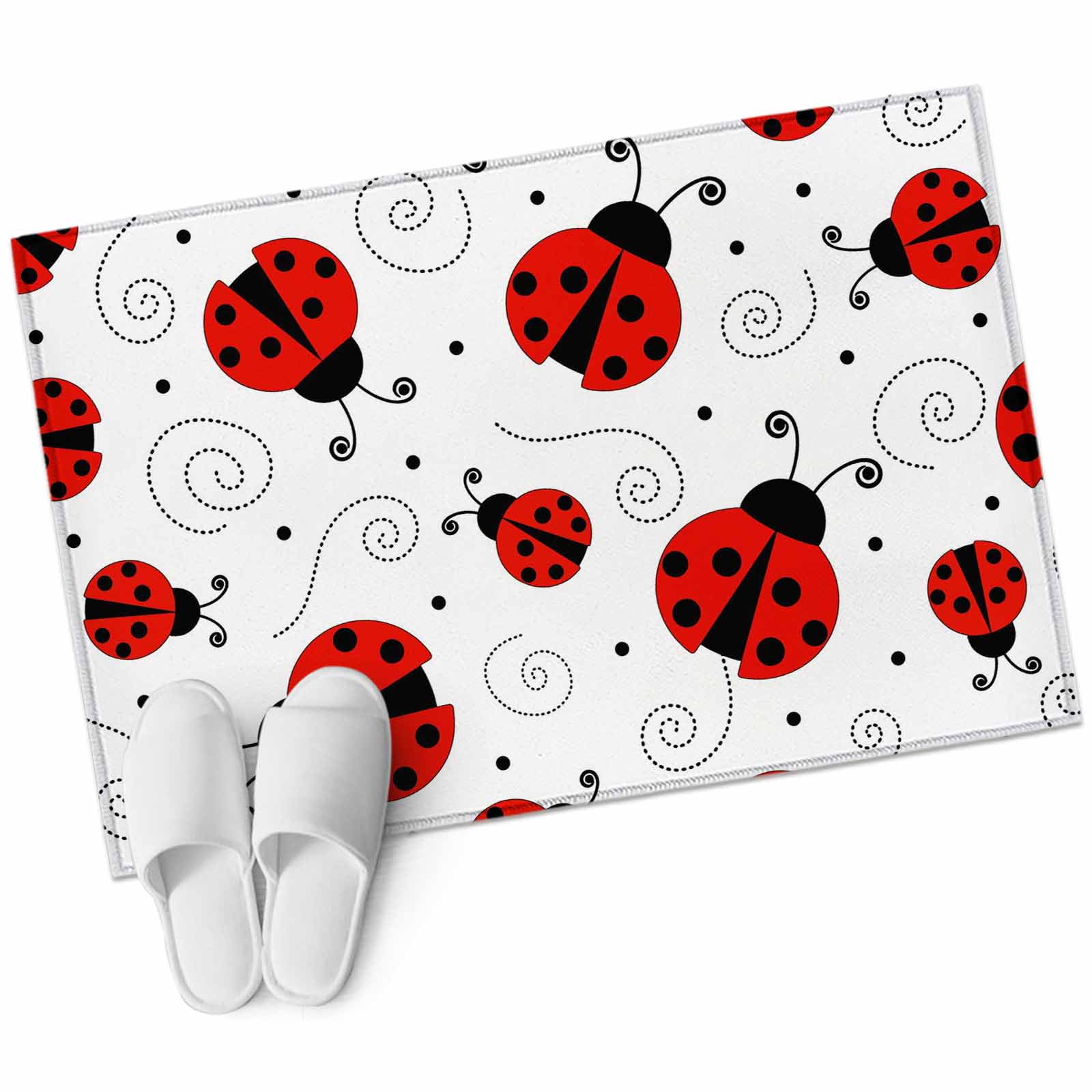 Bathroom Rugs 2x3 Ft, Ladybug Non Slip Area Rugs for Kitchen Bedroom ...