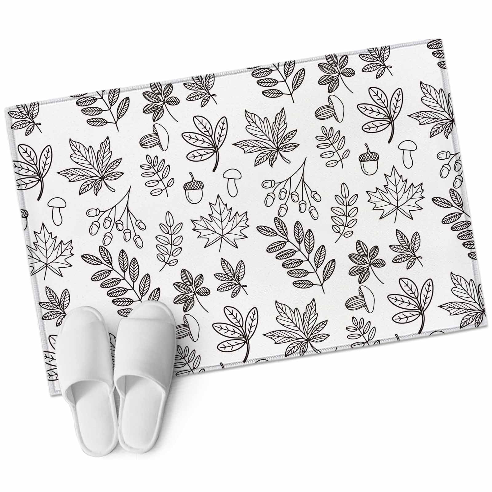 Bathroom Rugs 2x3 Ft, Maple Leaves Non Slip Area Rugs for Kitchen ...