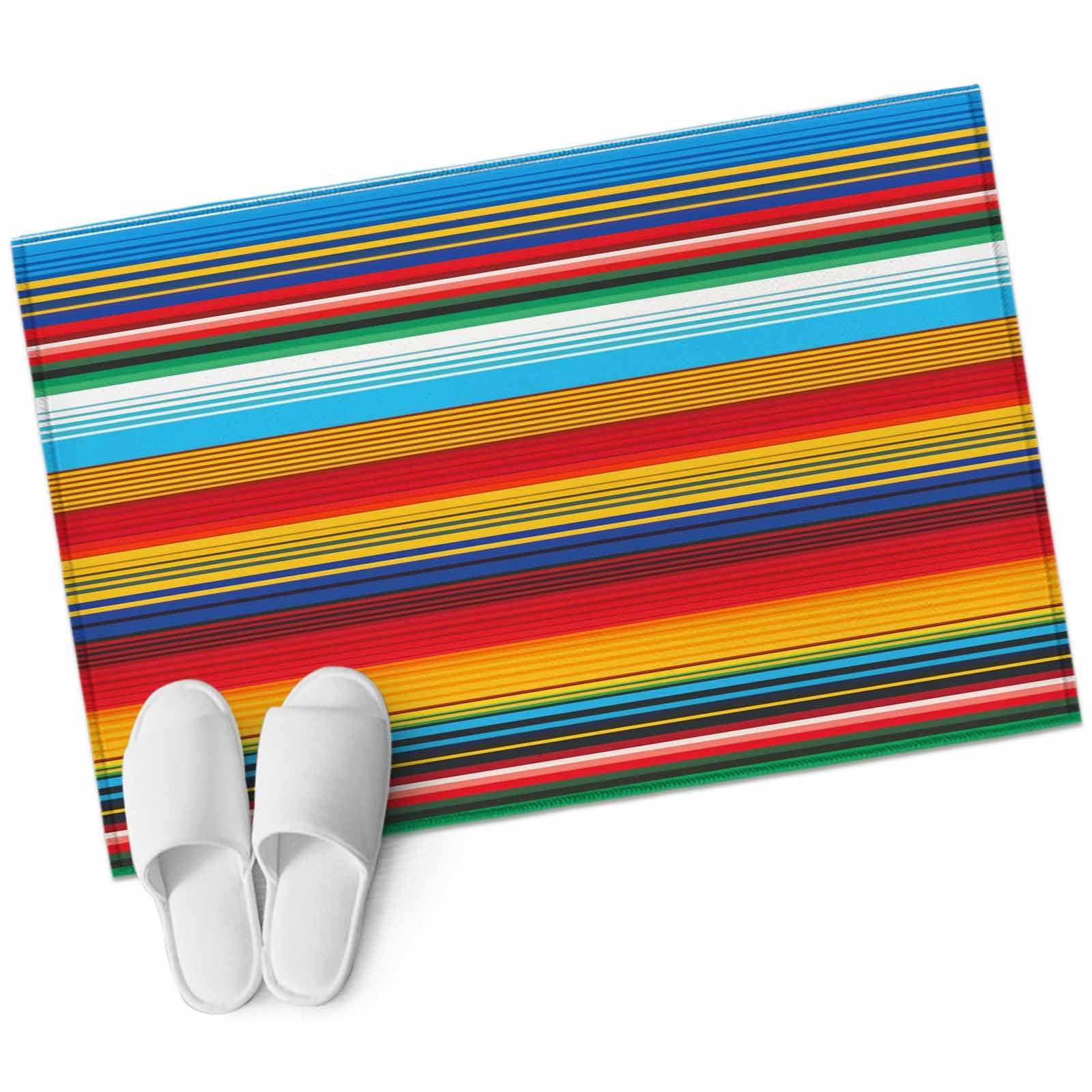 Bathroom Rugs 2x3 Ft, Mexican Stripes Non Slip Area Rugs for Kitchen ...
