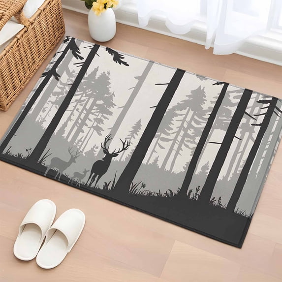 Bathroom Rugs 2x3 Ft, Misty Forest Non Slip Area Rugs for Kitchen ...