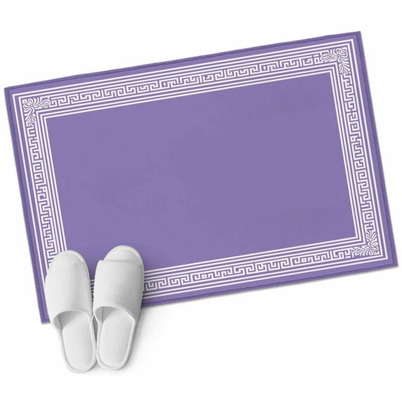 Bathroom Rugs 2x3 Ft, Purple Greek Key Non Slip Area Rugs for Kitchen ...