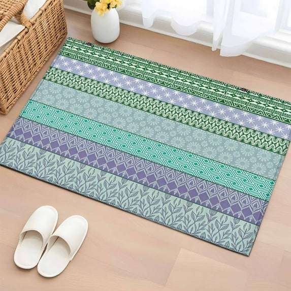 Bathroom Rugs 2x3 Ft, Purple Green Boho Non Slip Area Rugs for Kitchen ...