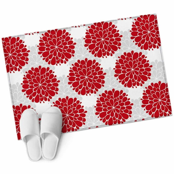 Bathroom Rugs 2x3 Ft, Red Dahlia Non Slip Area Rugs for Kitchen Bedroom ...