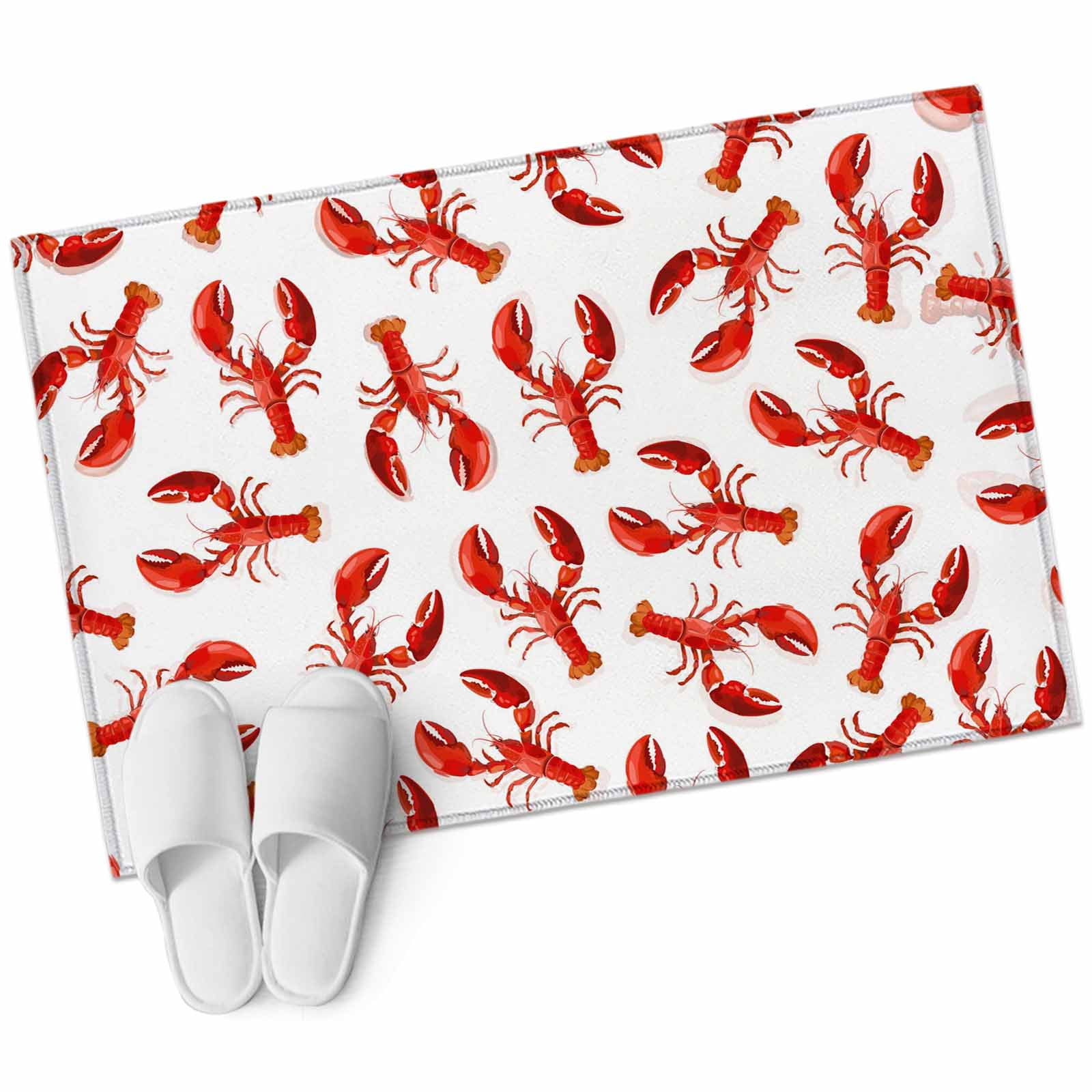 Bathroom Rugs 2x3 Ft, Red Lobster Non Slip Area Rugs for Kitchen ...