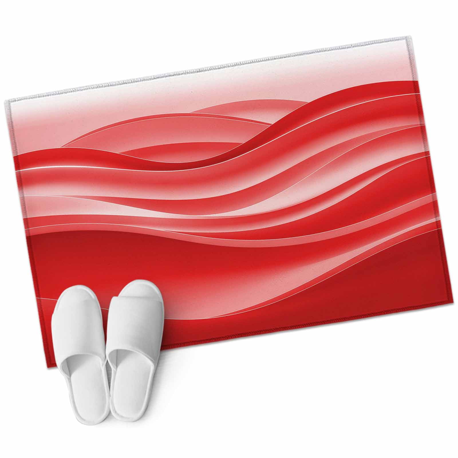 Bathroom Rugs 2x3 Ft, Red Striped Non Slip Area Rugs for Kitchen ...