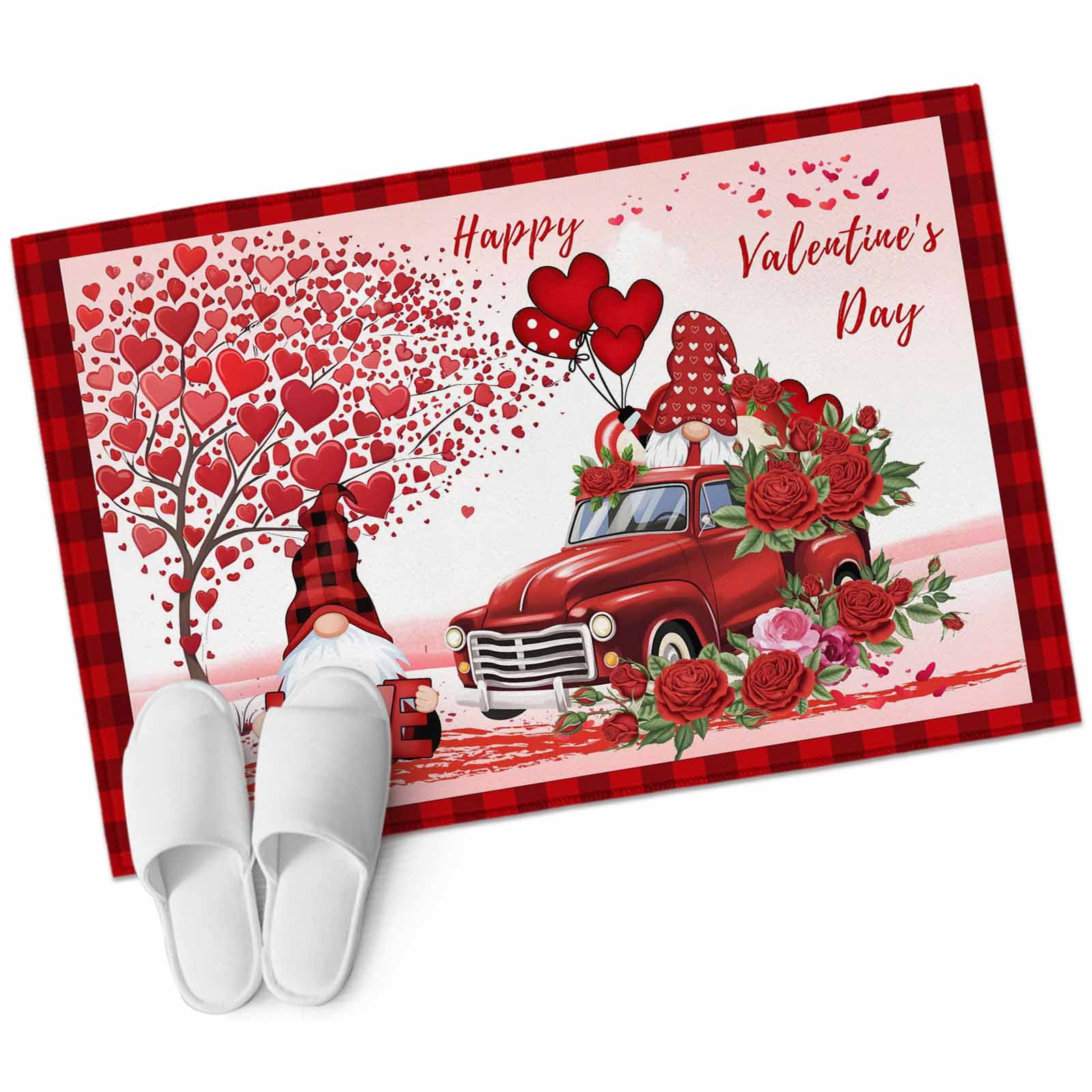 Bathroom Rugs 2x3 Ft, Red Valentine's Day Non Slip Area Rugs for ...