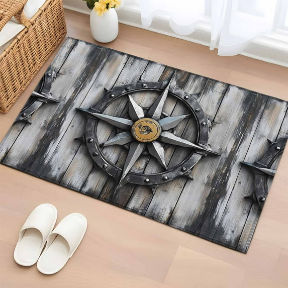 Bathroom Rugs 2x3 Ft, Retro Coastal Non Slip Area Rugs for Kitchen ...