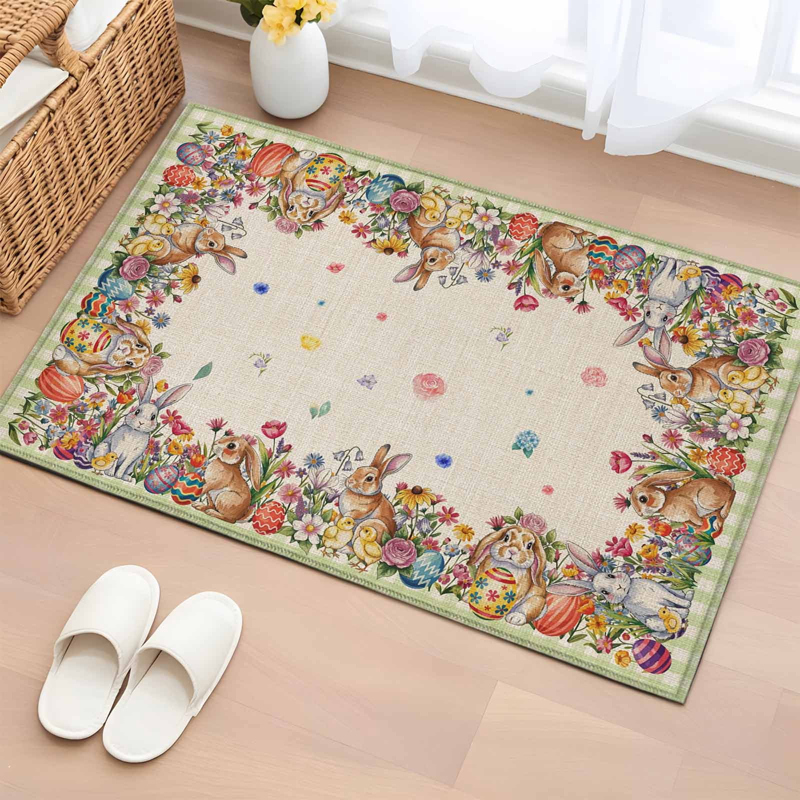 Bathroom Rugs 2x3 Ft, Spring Easter Non Slip Area Rugs for Kitchen ...