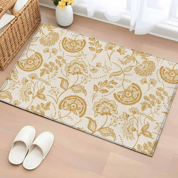 Bathroom Rugs 2x3 Ft, Spring Floral Non Slip Area Rugs for Kitchen ...