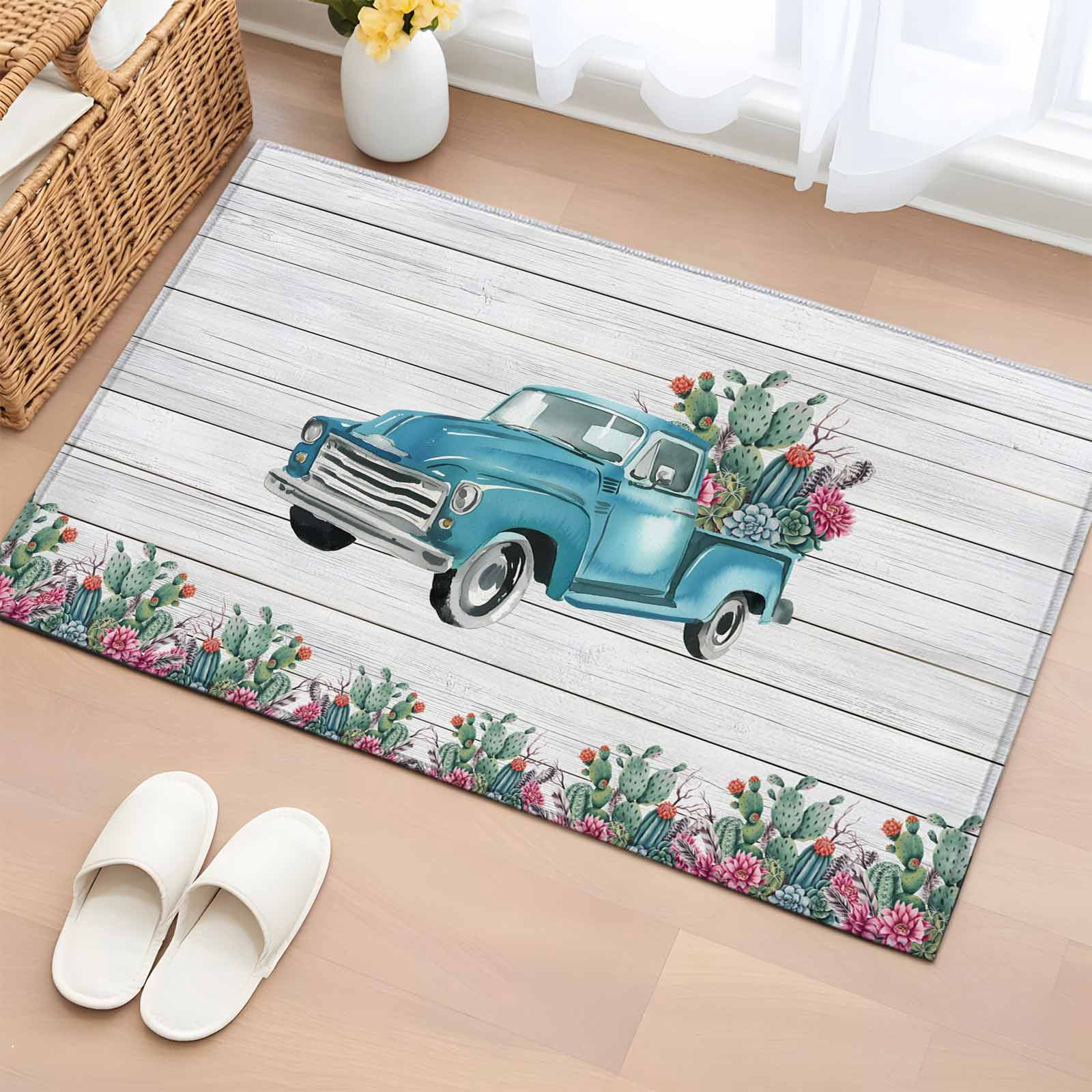 Bathroom Rugs 2x3 Ft, Summer Tropical Plants Non Slip Area Rugs for ...