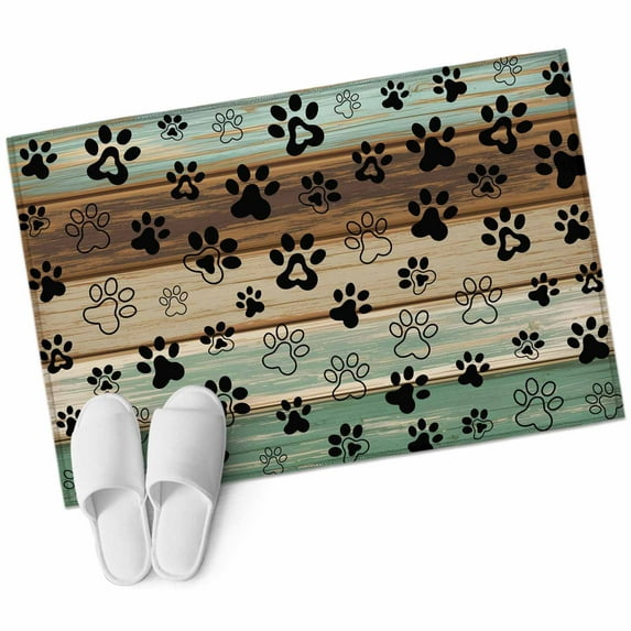 Bathroom Rugs 2x3 Ft, Teal Brown Non Slip Area Rugs for Kitchen Bedroom ...