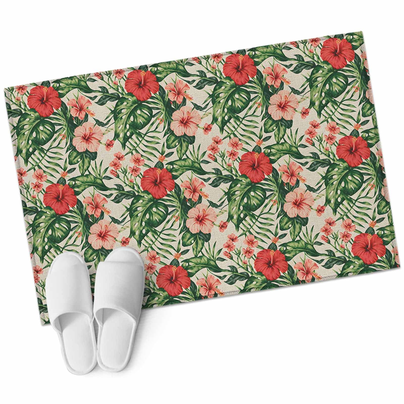 Bathroom Rugs 2x3 Ft, Tropical Botanical Non Slip Area Rugs for Kitchen ...