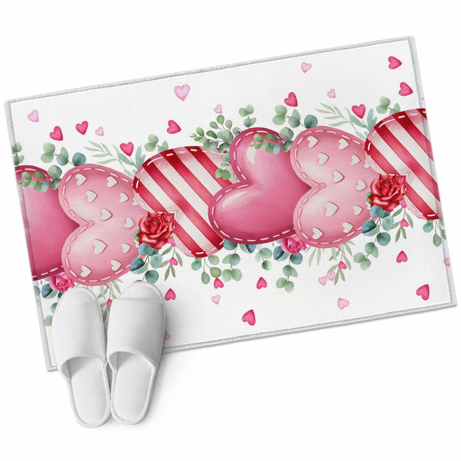 Bathroom Rugs 2x3 Ft, Valentine's Day Non Slip Area Rugs for Kitchen ...