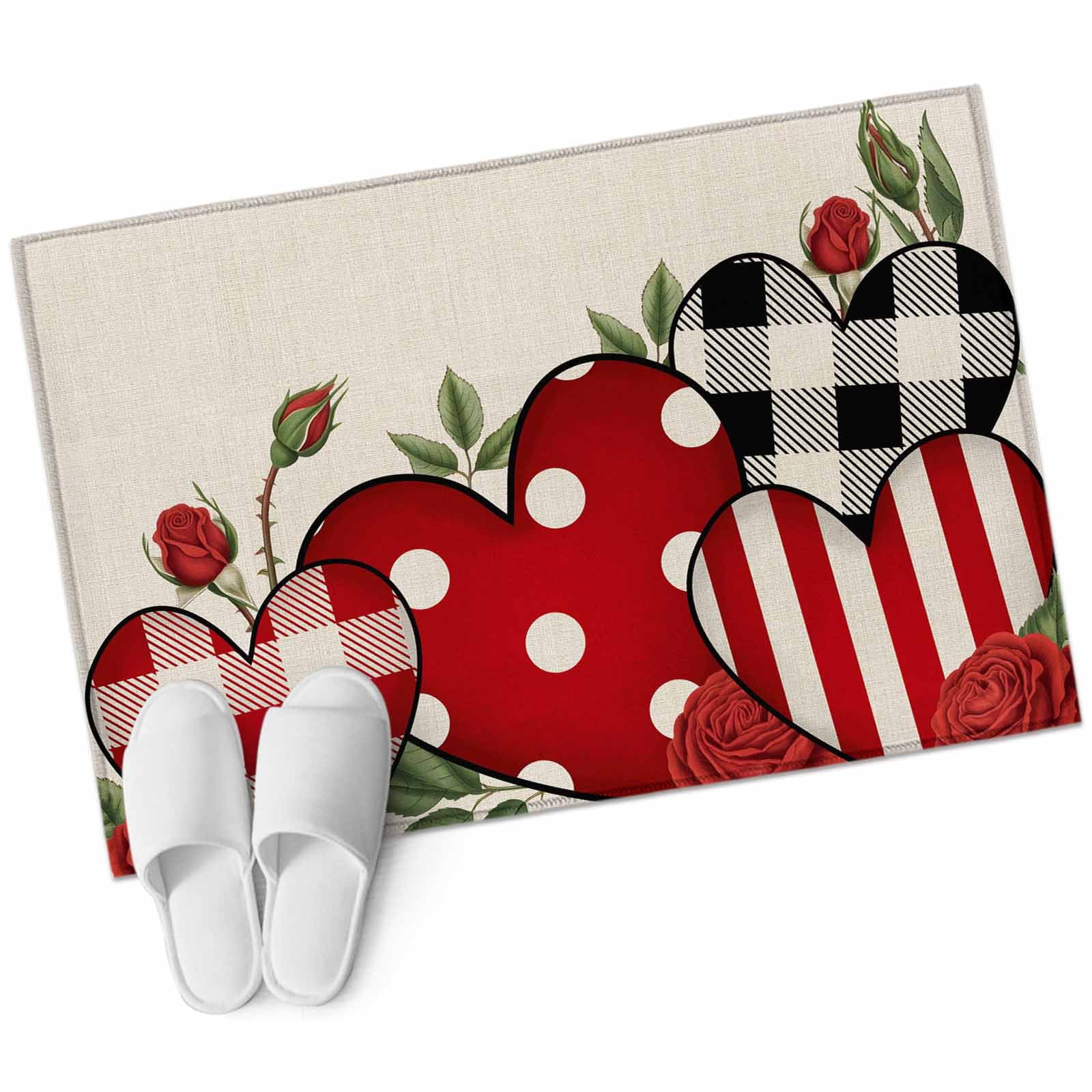 Bathroom Rugs 2x3 Ft, Valentine's Day Non Slip Area Rugs for Kitchen ...