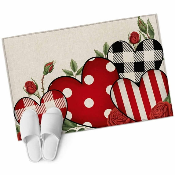 Bathroom Rugs 2x3 Ft, Valentine's Day Non Slip Area Rugs for Kitchen ...