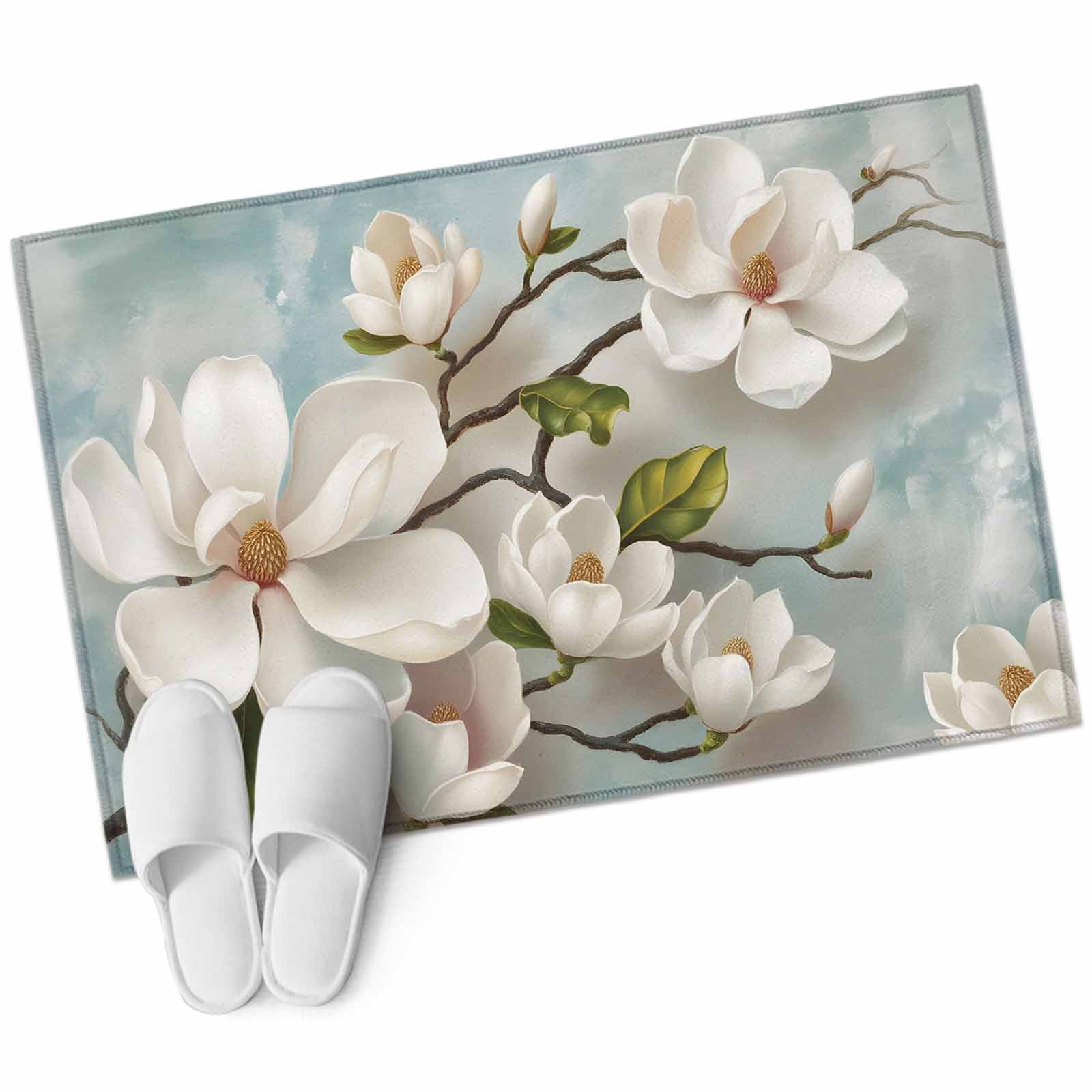 Bathroom Rugs 2x3 Ft, Vintage Flowers Non Slip Area Rugs for Kitchen ...