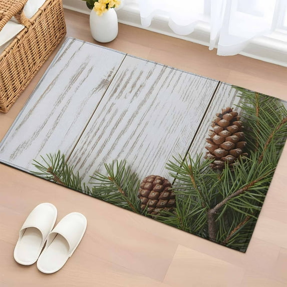 Bathroom Rugs 2x3 Ft, Vintage Pine Cones Non Slip Area Rugs for Kitchen ...
