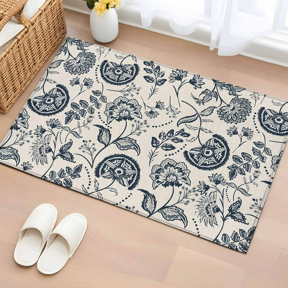 Bathroom Rugs 2x3 Ft, Vintage Spring Floral Non Slip Area Rugs for ...