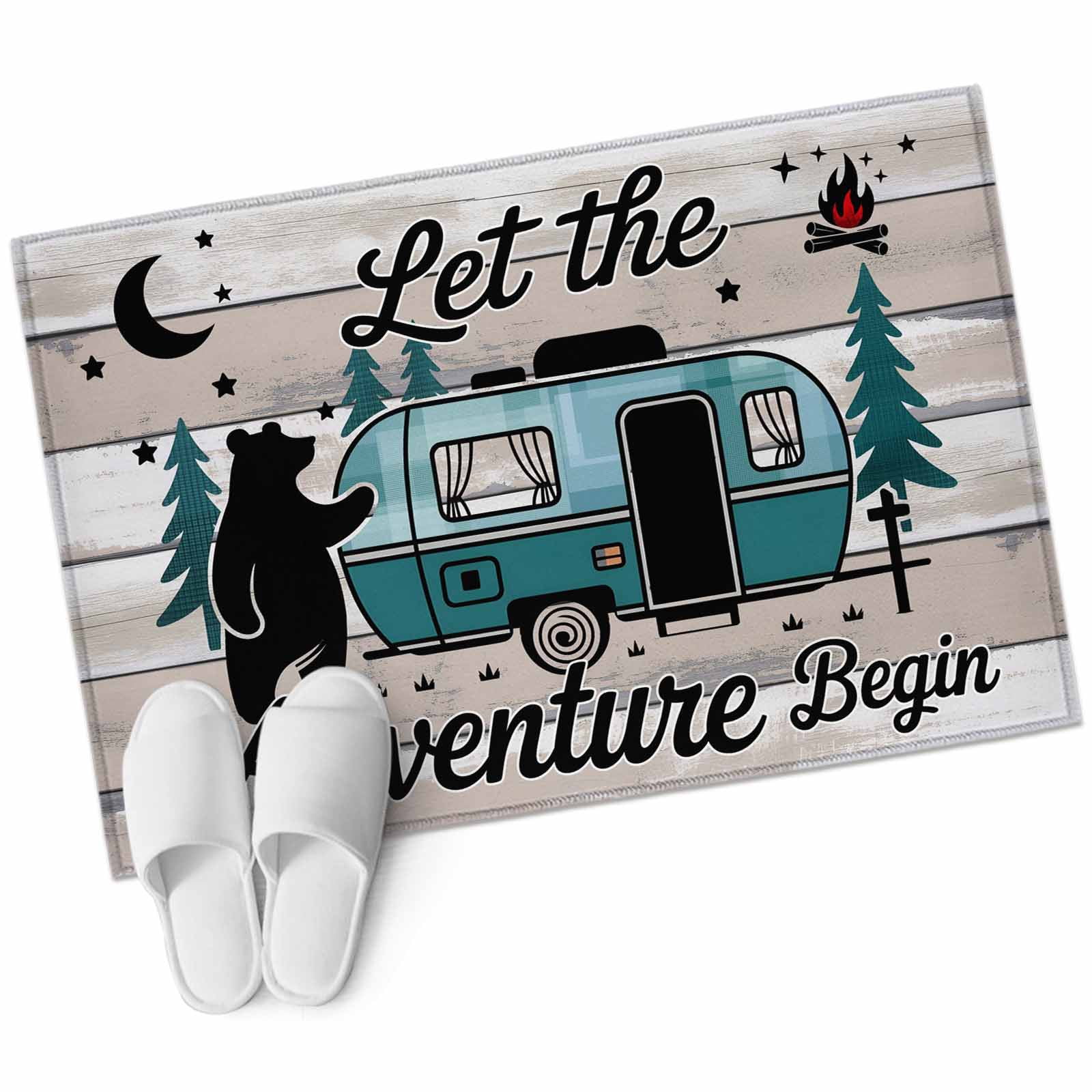 Bathroom Rugs 2x3 Ft, Vintage Teal Black Non Slip Area Rugs for Kitchen ...