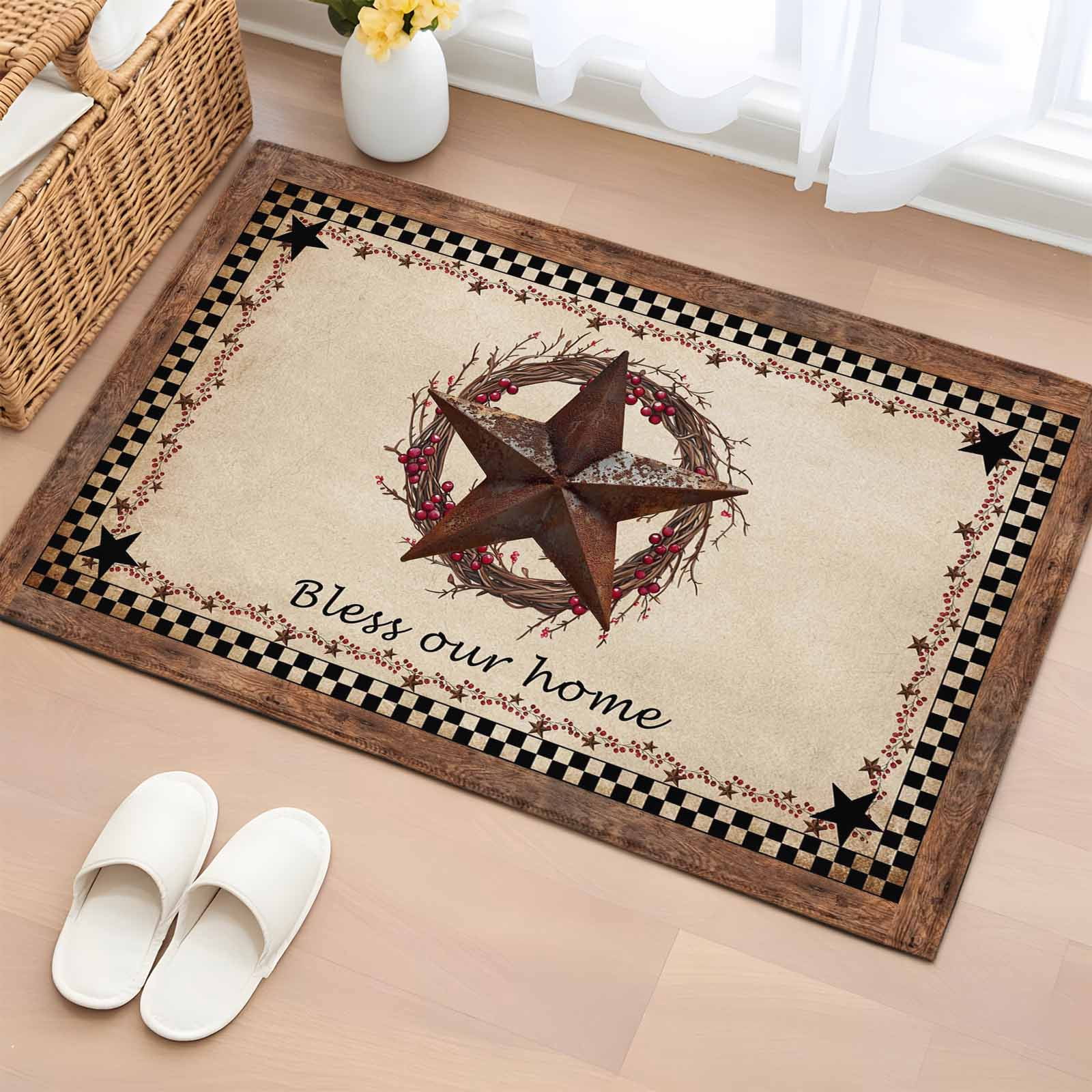 Bathroom Rugs 2x3 Ft, Western Star Vintage Non Slip Area Rugs for ...