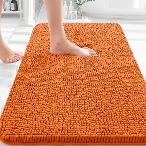 Bathroom Rugs 30x20, Extra Soft Absorbent Chenille Bath Rugs, Rubber ...