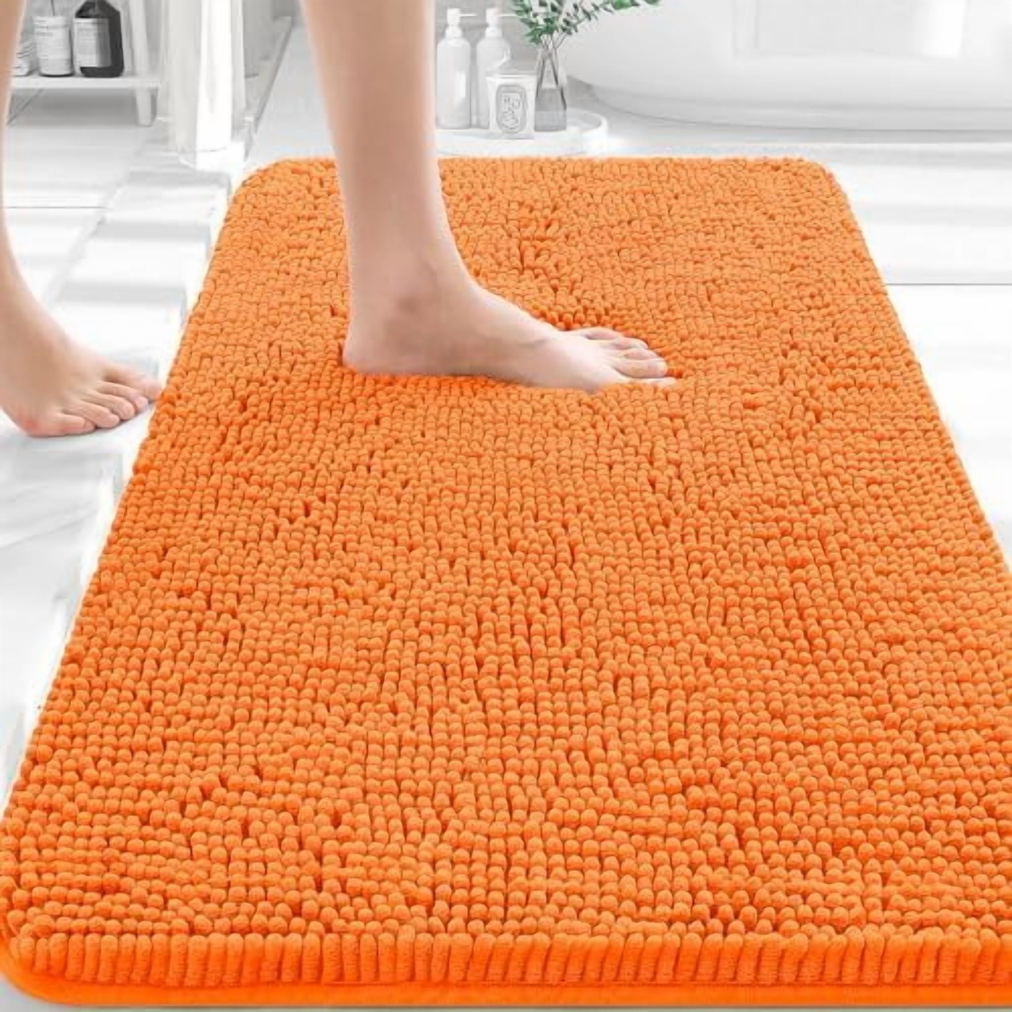 Bathroom Rugs 30x20, Extra Soft Absorbent Chenille Bath Rugs, Rubber ...