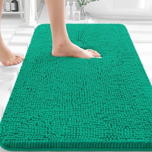 Bathroom Rugs 36x24, Extra Soft Absorbent Chenille Bath Rugs, Rubber ...