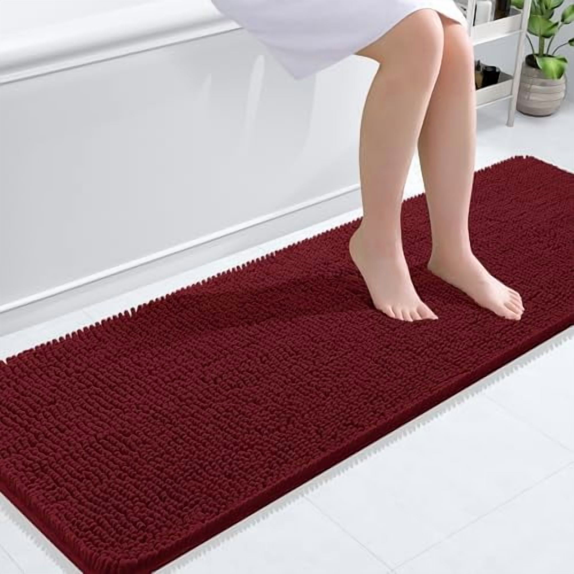 Bathroom Rugs 59x20, Extra Soft Absorbent Chenille Bath Rugs, Rubber ...
