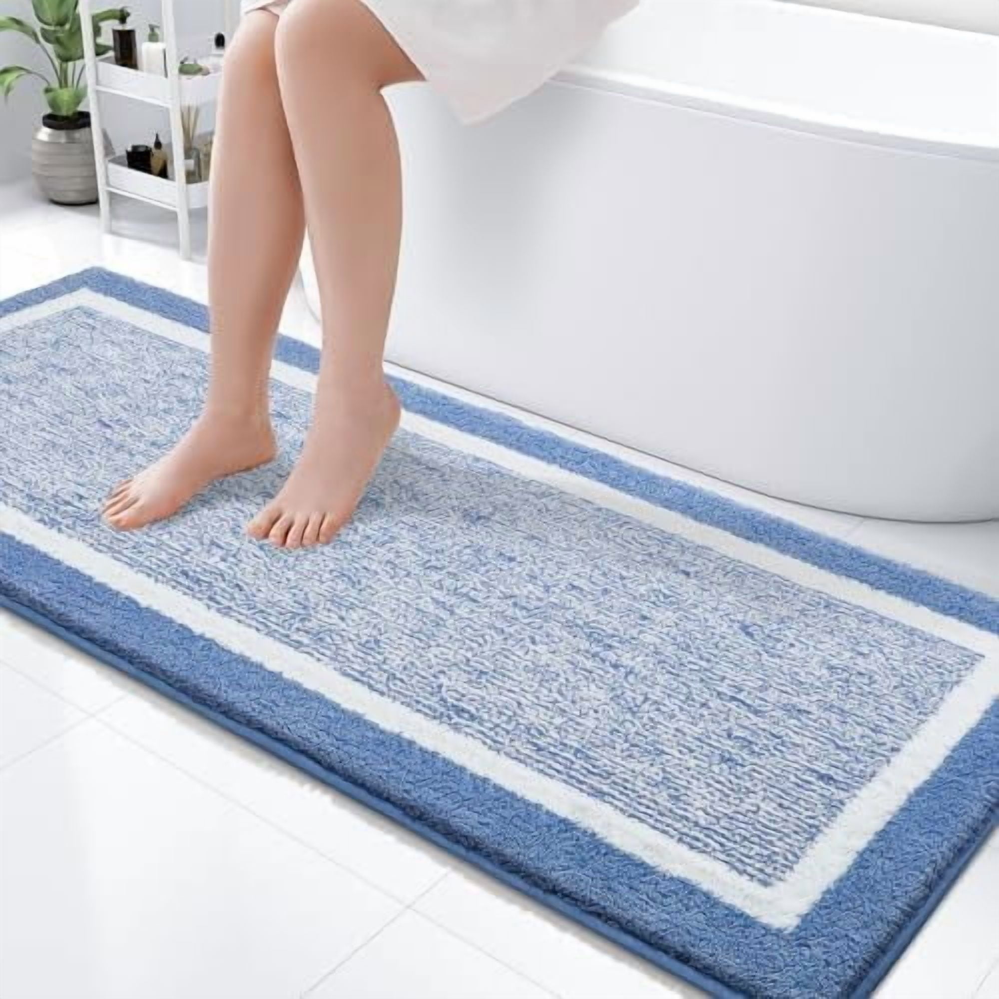Bathroom Rugs 59x24, Extra Soft and Absorbent Microfiber Bath Mat, Non ...