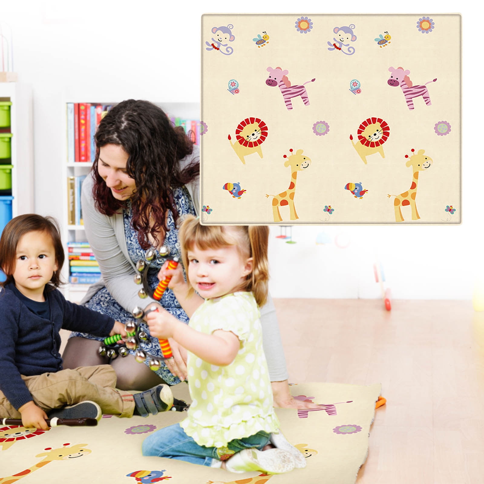 Bathroom Rugs Baby Play Mat Foldable Baby Crawling Mat Reversible Baby ...