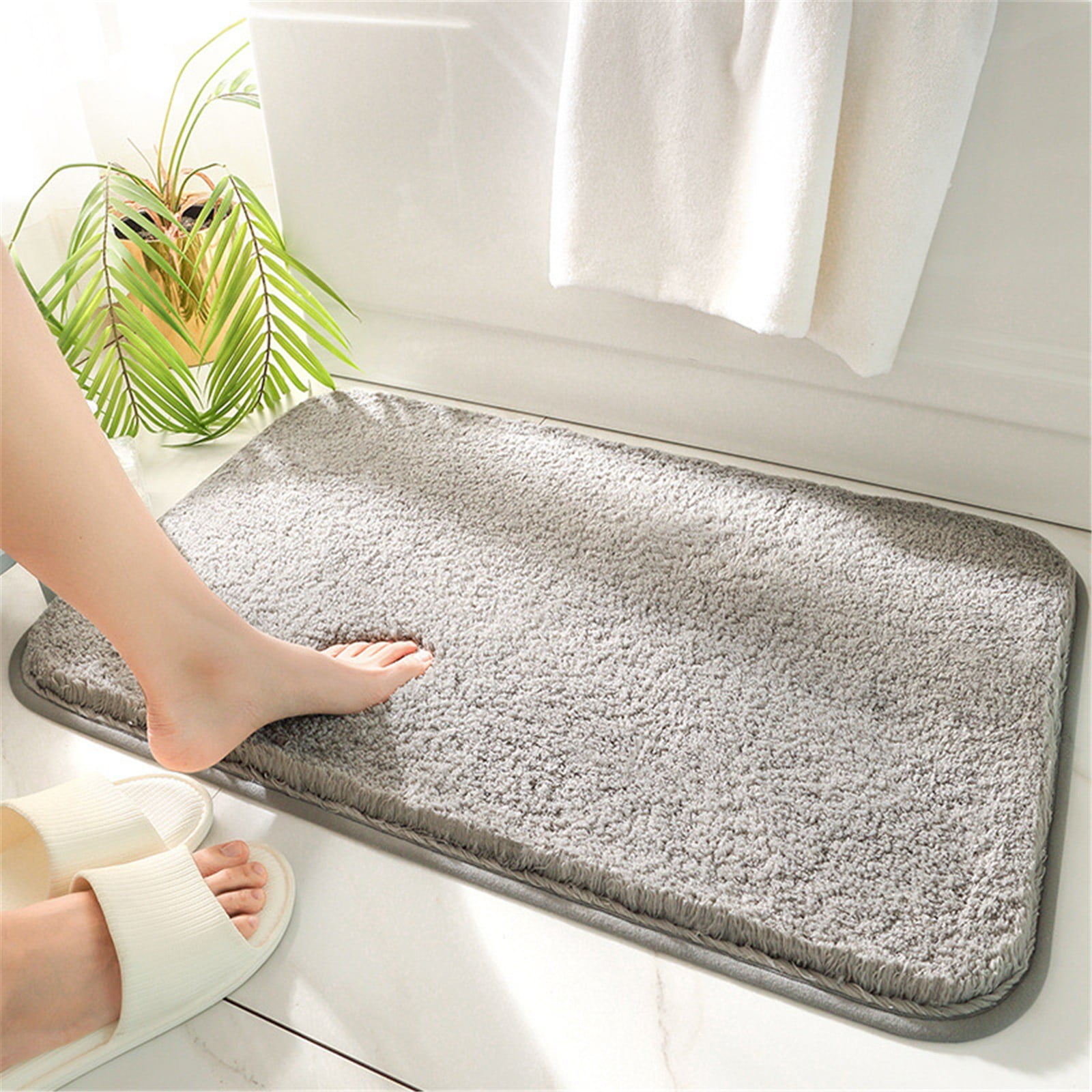 Bathroom Rugs Bath Mat Absorbent Microfiber Bath Rugs Non Slip Plush ...