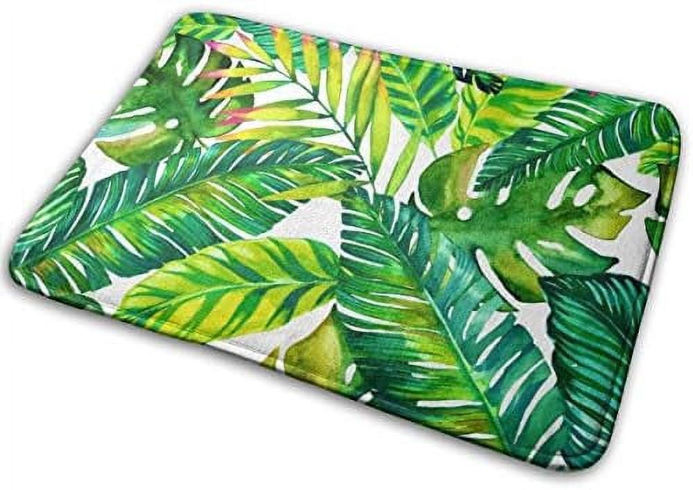 Bathroom Rugs Bath Mat Door Mats Bright Tropical Palm Leaves Hawaii ...