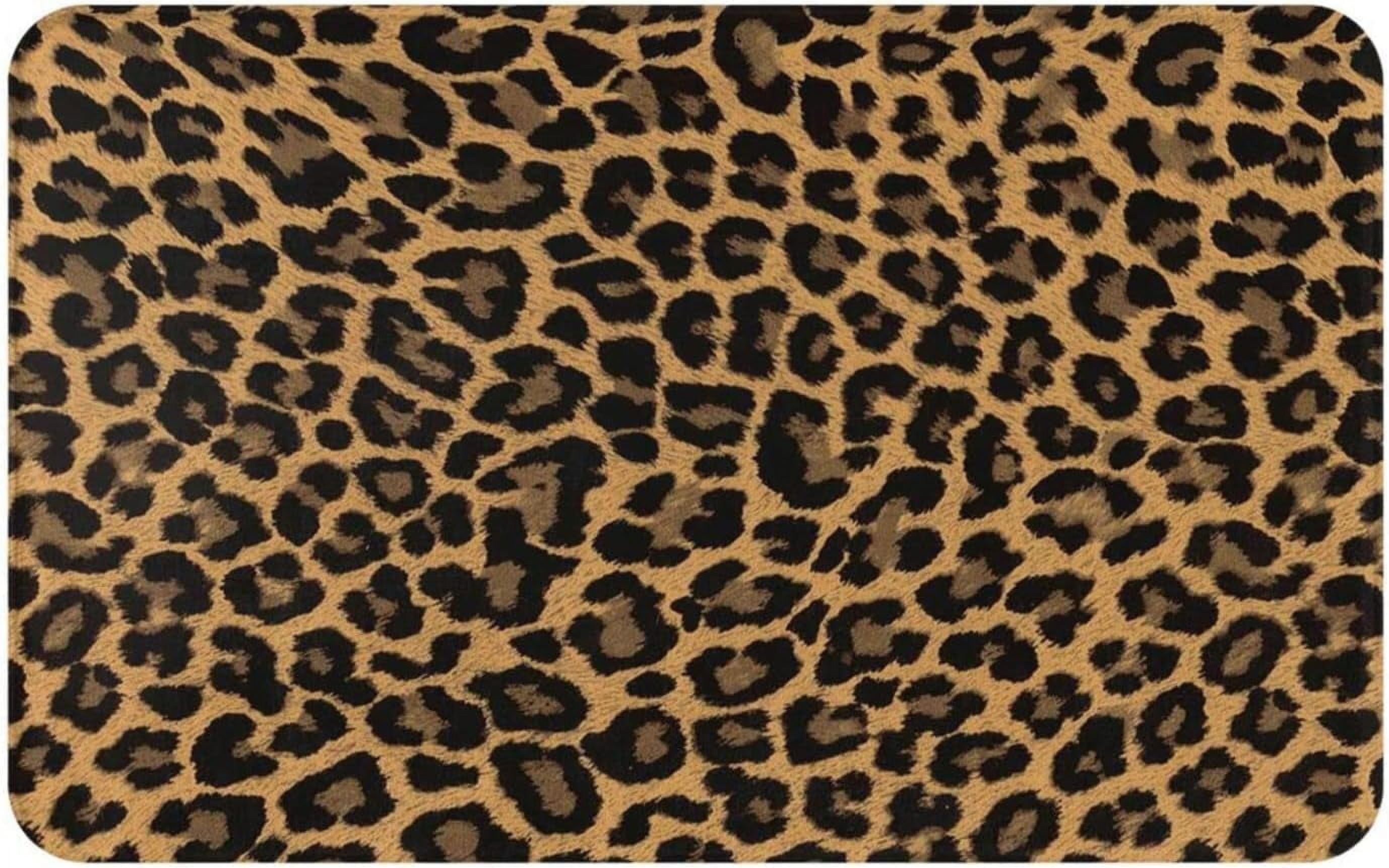 Bathroom Rugs Bath Mat,Leopard Print Skin Gold Black Pattern Wild ...