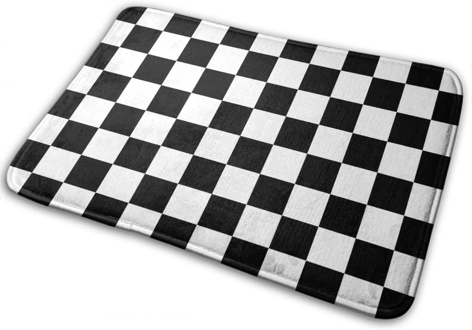 Bathroom Rugs, Bath Mats, Soft, Race Checkerboard Checkered Black and ...