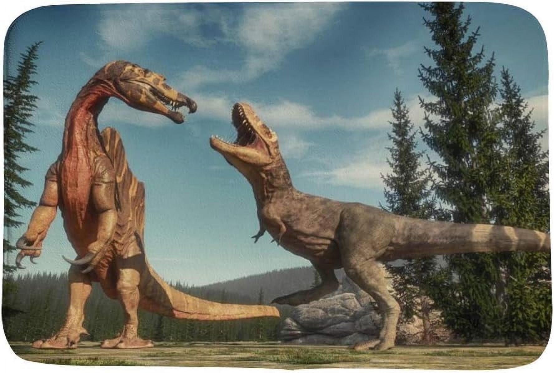 Bathroom Rugs Door Mat Floor Mat Super Cozy Fight Between Spinosaurus ...