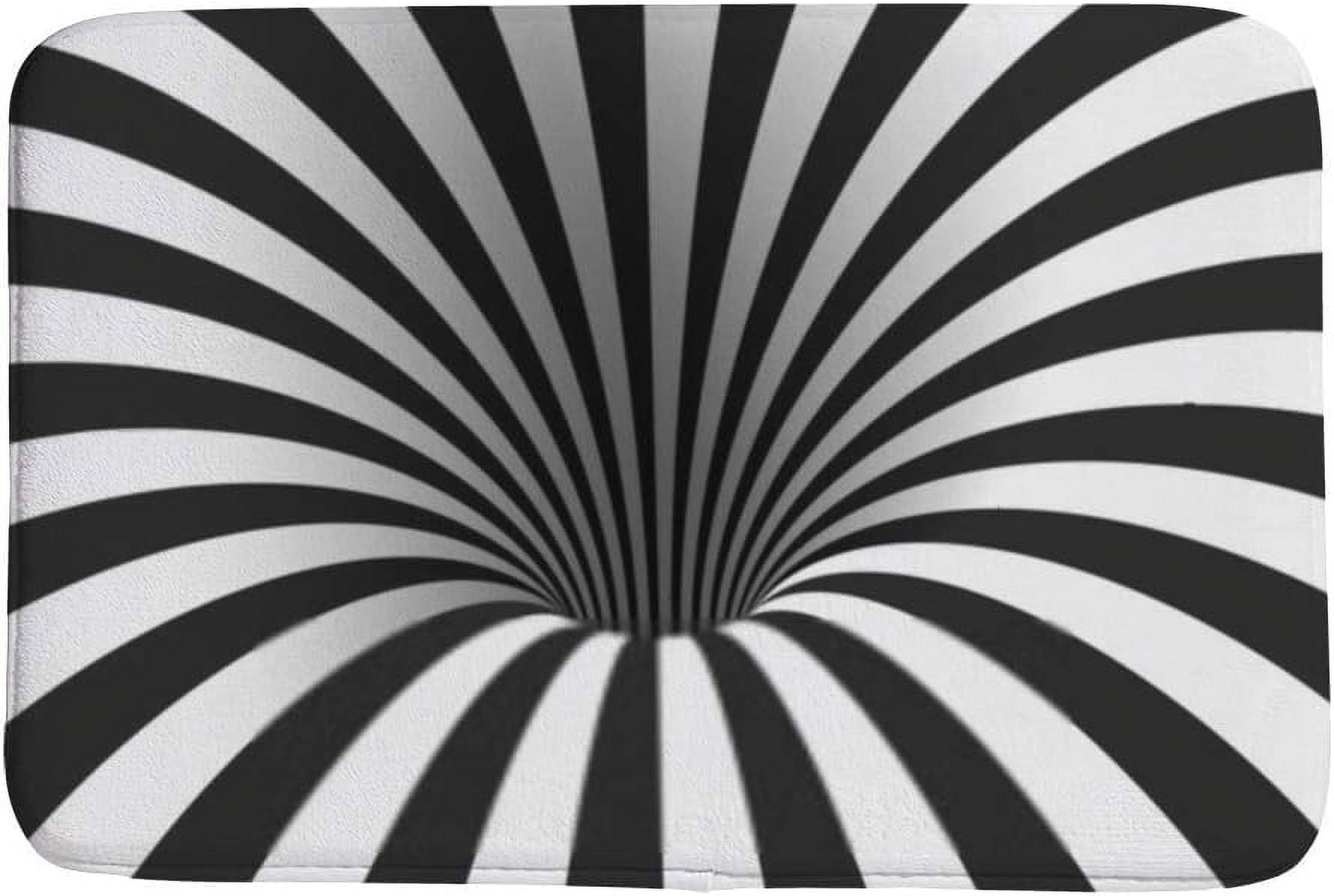 Bathroom Rugs Door Mat Floor Mat Super Cozy Optical Illusion Vortex ...
