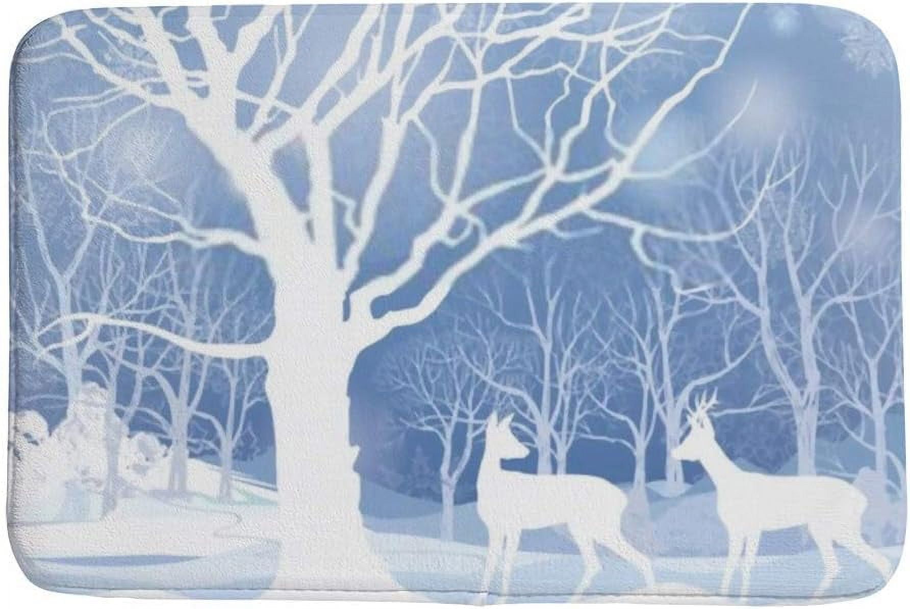 Bathroom Rugs Door Mat Floor Mat Super Cozy Snow Winter Landscape Print ...