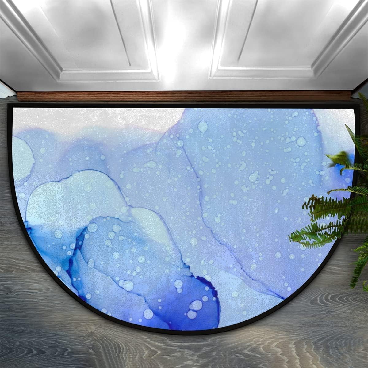 Bathroom Rugs Half Round Doormat Water Ripple Road Texture Indoor Anti ...