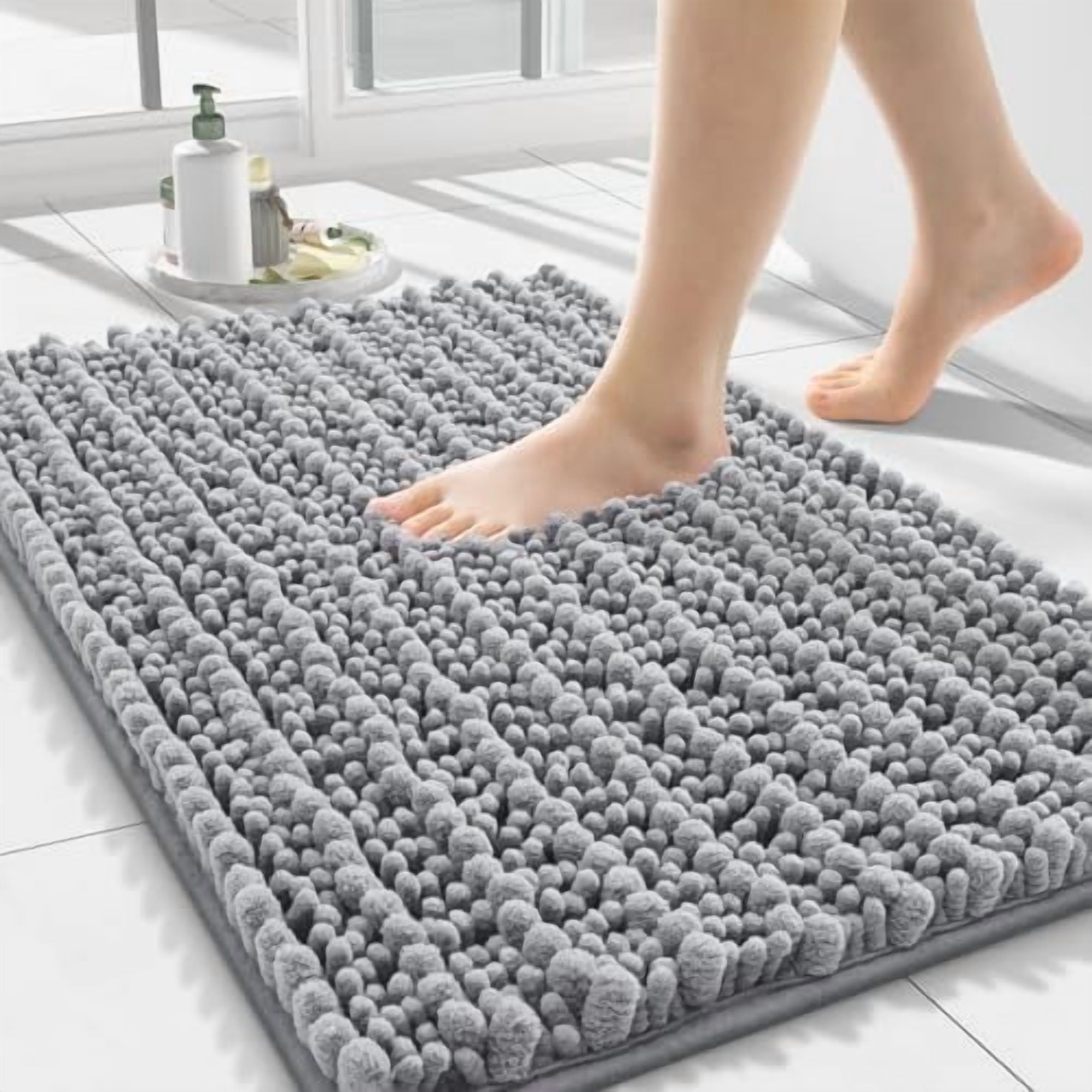 Bathroom Rugs Mat 24x16, Extra Soft Absorbent Chenille Bath Rugs, Non ...