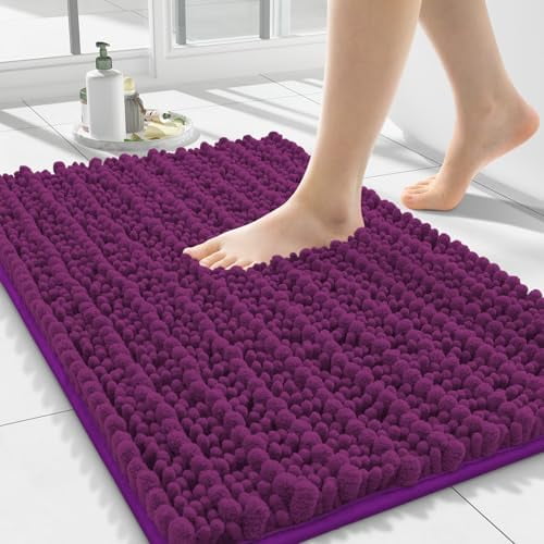 Bathroom Rugs Mat 24x16, Extra Soft Absorbent Chenille Bath Rugs, Non ...
