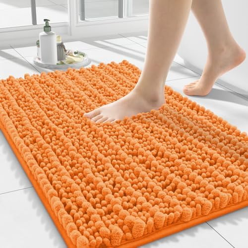 Bathroom Rugs Mat 24x16, Extra Soft Absorbent Chenille Bath Rugs, Non ...