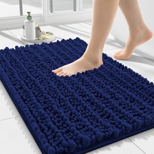 Bathroom Rugs Mat 24x16, Extra Soft Absorbent Chenille Bath Rugs, Non ...