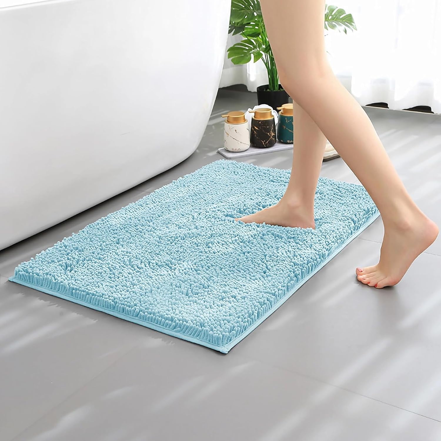 Bathroom Rugs Mat 24x17 Chenille TRP Non-Slip Extra Soft and Absorbent ...