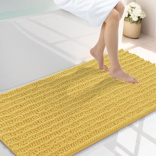 Bathroom Rugs Mat 44x24, Extra Soft Absorbent Chenille Bath Rugs, Non ...